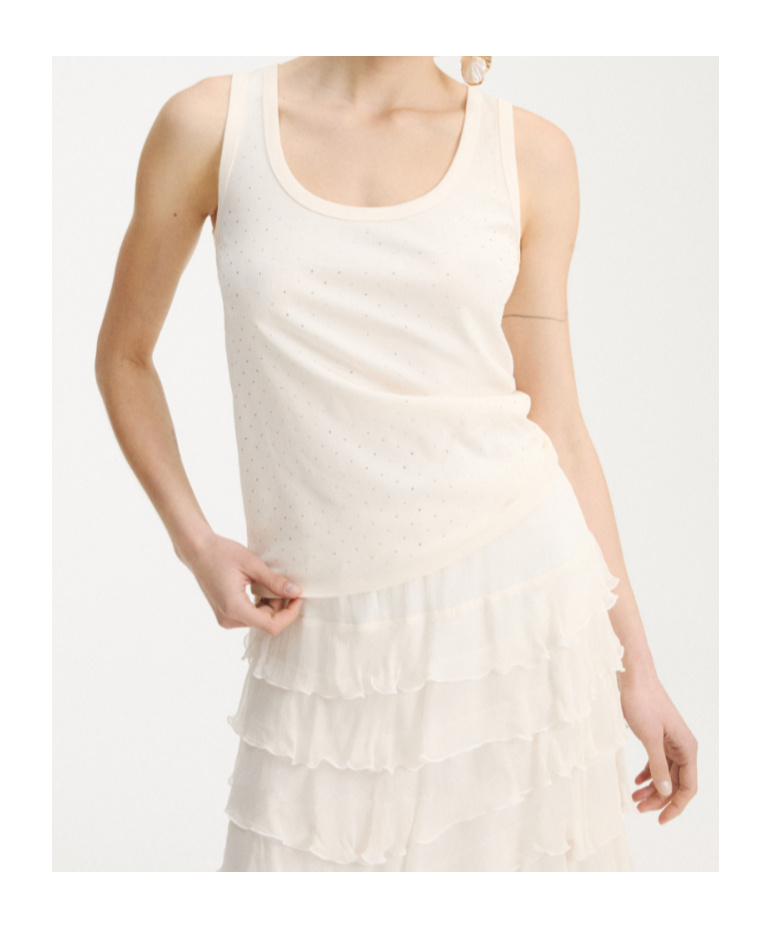 MARELLA Marella Jersey Vest Top with Micro-Rhinestone Detail
